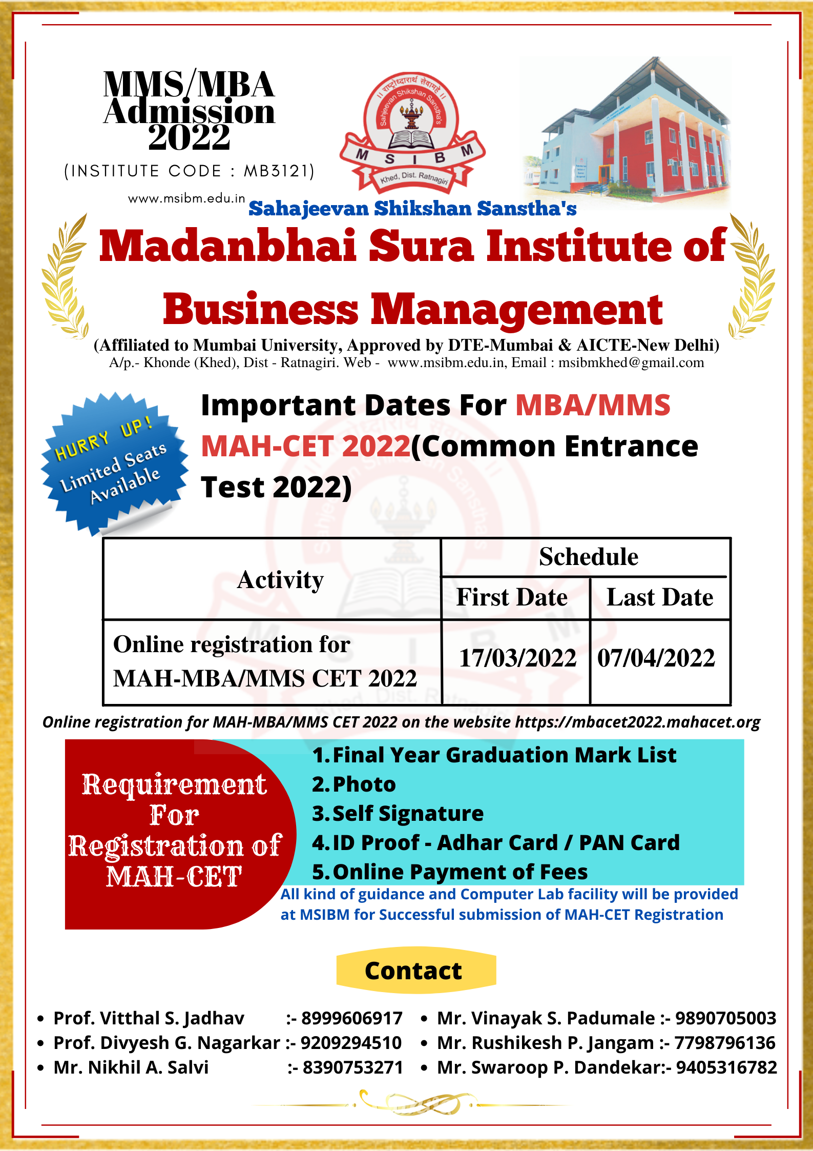 MAH-CET Banner 2022 - MSIBM
